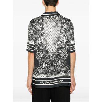 Balmain Baroque Silk-Blend Shirt - Black