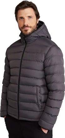 Mountain Warehouse Seasons Veste Matelass&eacute;e pour Homme - Doudoune L&eacute;g&egrave;re pour Homme, Manteau dhiver Chaud Rembourr&eacute; Et Imperm&eacute;able &Agrave; Capuche Gris Fer L