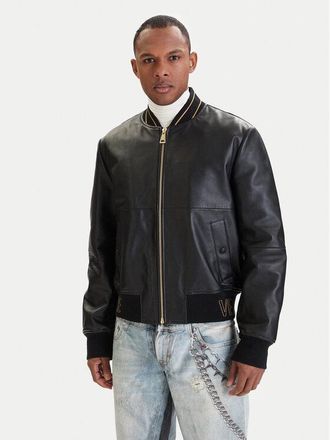 Versace Jeans Couture Lederjacke 80GAVP06 CPPS3 Schwarz Regular Fit