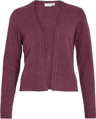 Vila Vila Viril Short L/S Knit Cardigan-Noos, Aubergine, XS Femme