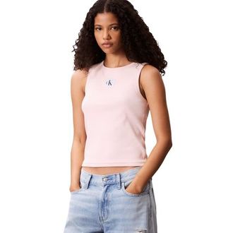 Calvin Klein gerippte Wattebottank -Tank - Rose