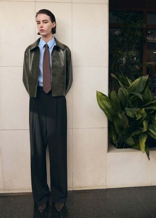 Mango Jacke mit Krokoleder-Effekt khaki - Damen - 1XL - MANGO