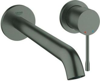 GROHE Essence - Waschtischarmatur l - Unterputz, 2-Loch Montage, Hard Graphite geb&uuml;rstet 19967AL1 - Grohe