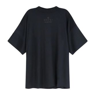 Gucci Modal Jersey T-Shirt mit Print - - Tops - Herren - Schwarzk - XS