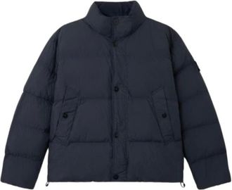 Stone Island Homme, Vestes, Bleu, Taille: S Garment Dyed Crinkle Reps NY Down Jacket