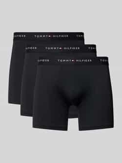 Tommy Hilfiger Boxershorts mit elastischem Bund mit Logo-Intarsien im 3er-Pack