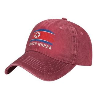 Generic Casquettes De Golf Drapeau De La Cor&eacute;e du Nord Denim Cor&eacute;en Respirante Casquette Trucker Vintage Chapeau Soleil pour Course Femmes Randonn&eacute;e