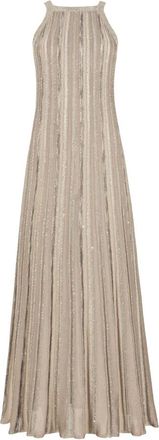 D.exterior Femme, Robes, Brun, Taille: 40 FR Ribbed Knit Maxi Dress