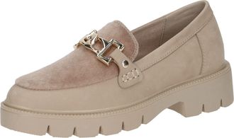 Caprice Damen Loafer mit Absatz Blockabsatz Elegant, Beige (Beige Nubuc), 38 EU