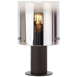 Brilliant Lampe de table Beth caf&eacute; / verre fum&eacute; 1x A60, E27, 60W, lampes normales gf non sp&eacute;cifi&eacute;es. Avec interrupteur &agrave; cordon Convient aux lampes led