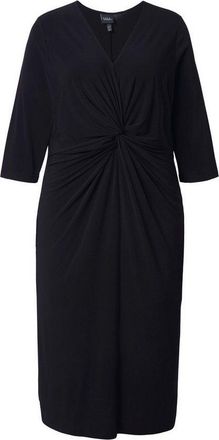 Ulla Popken Maxikleid Midikleid A-Linie V-Ausschnitt 3/4-Arm Taschen