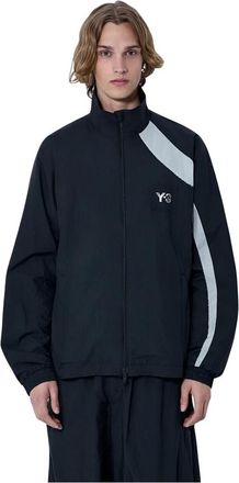 Yohji Yamamoto Homme, Sport, Noir, Taille: M Raw Edge 3 Stripes Nylon Shell Jacket
