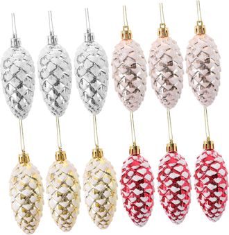 Healifty Tannenzapfen Anh&auml;nger Weihnachtsbaum Dekoration H&auml;ngende Christbaumkugeln Festtagsdeko Tannenzapfen-Dekoration F&uuml;r Weihnachten Weihnachtsschmuck Chris