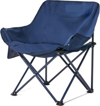 Generic Tragbarer Campingstuhl mit Rückenlehne Faltbarer Chefsessel Strand Lounge Stuhl Leichte Angelhocker Outdoor Sitzplätze (Color : Blue Size : 64.5 * 50 