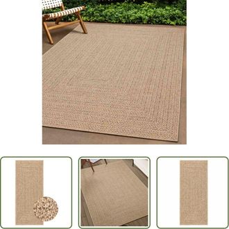 vidaXL Garten - Teppich ZIZUR 80x200 cm Jute-Optik Indoor und Outdoor