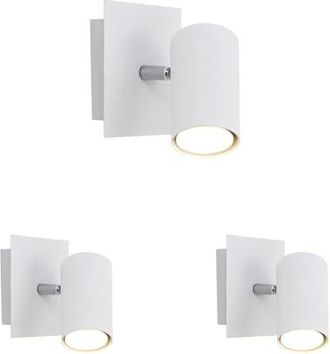 Trio Leuchten Spot in Metall wei&szlig;, Wandspot 1-flammig, exklusiv 1xGU10, 12 x 12 cm 802400101 (Packung mit 3)