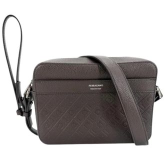 Ferragamo Pre-owned Toile sacs-ports-paule - Homme - Pre-owned - Brun - Taille: ONE Size