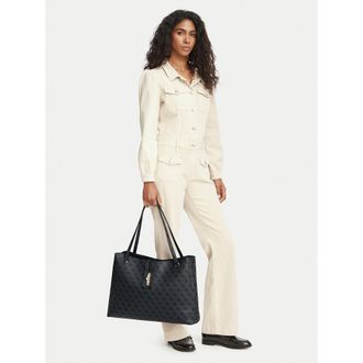 Guess Handtasche Guess Yvonne Logo Travel TWLB23 78024 Dunkelgrau