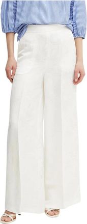 Twinset Pantalon Palazzo Jacquard - Femme - Pantalons - Blanc - Taille: 38 FR