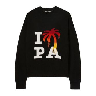 Palm Angels Herren, Strickwaren, Schwarzk, LGr&ouml;&szlig;e
