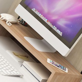 CHICIRIS Phefop Monitorst&auml;ndererh&ouml;hung, K&uuml;nstliches Brett, Ergonomisches Design f&uuml;r Computer mit Zus&auml;tzlichem Stauraum f&uuml;r Schreibtischorganisation und Verbess