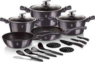 Berlinger Haus BH/6920 - K&uuml;chenbatterie 17 PCs, Metallic Line Carbon Pro Edition