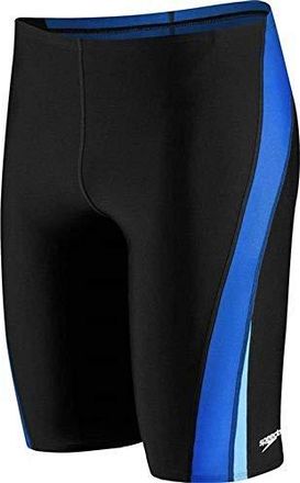 Speedo Swimsuit Jammer Endurance+ Splice Team Colors Maillot de Bain, Noir/Bleu, 52 Homme