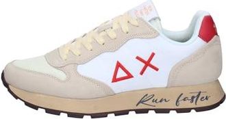 Sun 68 Homme Tom Vintage Shoe, 10 Bianco Panna/Rosso, 44 EU