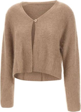 Hemisphere Femme, Pulls, Brun, Taille: 42 FR Cardigan en cachemire pur