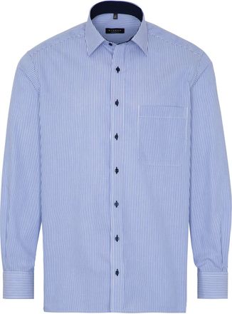 Eterna Langarm Hemd Comfort FIT Twill gestreift, Hellblau/Weiss, W48 Langarm
