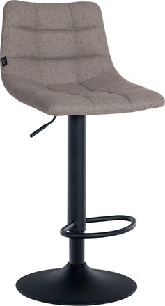 Clp Barhocker Jerry Stoff I H&ouml;henverstellbarer Barstuhl I 360&deg; Drehstuhl Mit R&uuml;ckenlehne F&uuml;r K&uuml;che Und Lounge, Farbe:grau, Gestell Farbe:schwarz