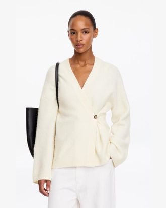 Arket Strickjacke Aus Einer Alpaka-Wollmischung -Wei&szlig;