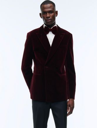 Fursac Veste de smoking crois&eacute;e en velours - Taille 46 - Homme