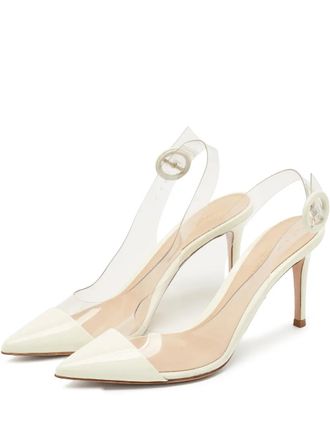 Gianvito Rossi Slingback-Pumps mit Schnalle 85mm - Wei&szlig;
