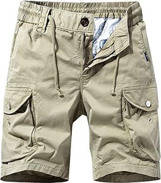 Generic Pantalon cargo pour homme - Taille normale - Poche ample - Polyvalent - En serg&eacute;, kaki, 42