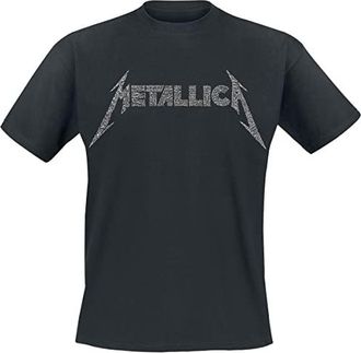 Metallica 40th Anniversary Songs Logo Homme T-Shirt Manches Courtes Noir XXL