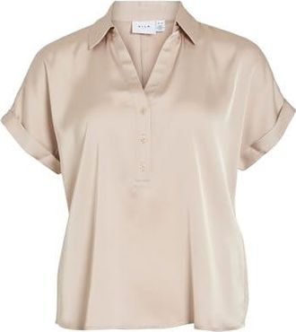 Vila Vila Vienna Ravenna S/S Top-Noos, Ciment, 38 Femmes