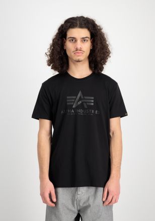 Alpha Industries Rundhalsshirt ALPHA INDUSTRIES Basic T Carbon, Herren, Gr. XXL, schwarz (schwarz, schwarz), Single Jersey, Obermaterial: 100% Baumwolle, bedruckt, reg