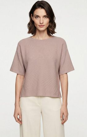 HUGO BOSS Kurzarmpullover Fouetta Premium Damenmode Baumwoll-Woll-Mix, Relaxed Fit