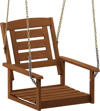 Furinno Tioman Outdoor Schaukel mit Kette, natur, 68,07 x 59,94 x 59,9 cm, Holz