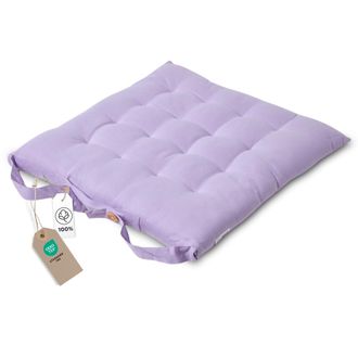 Homescapes Stuhlkissen 40x40 cm Flieder - Sitzkissen Outdoor/Indoor mit Baumwollbezug, Sitzpolster waschbar und Oeko-TEX-Zertifiziert f&uuml;r Esszimmer-, K&uuml;chen- & G