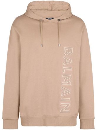 Balmain hoodie à logo embossé - Tons neutres