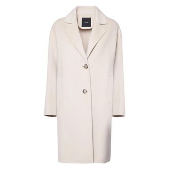Pinko Wei&szlig;er Stoffmantel Zwei Knopfverschluss - - Coats - Damen - Beige - XL