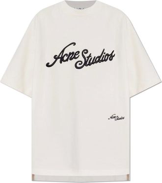 Acne Studios Femme, Tops, Rose, Taille: 40 FR T-shirt avec logo brod&eacute;
