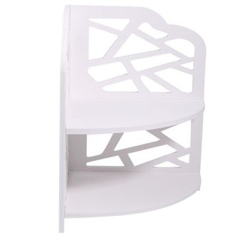 NUOBESTY Einfaches Wei&szlig;es Pvc Badezimmerregal mit Aussparung Eck Duschablage zur Aufbewahrung von Shampoo und Kleinteilen Wasserabweisend und Leicht zu Reinige