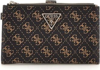 Guess Laurel SLG Double Zip Organizer Brown Logo