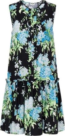 Moschino Femme, Robes, Multicolore, Taille: 38 FR Printed Silk Satin Dress