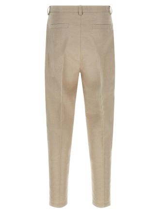 Brunello Cucinelli Panama Cotton-Linen Trousers - Beige