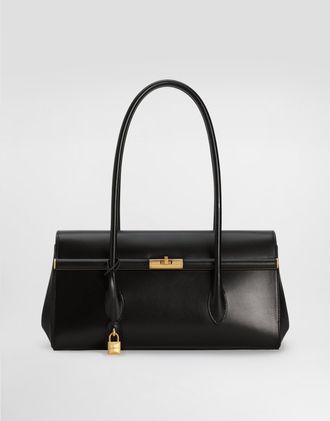 Dolce & Gabbana Marlene Handbag In Palmellato Calfskin - Frau Handtaschen Schwarz Onesize