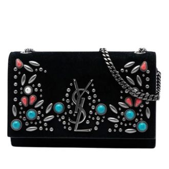 Saint Laurent Sac bandouli&egrave;re vintage en daim Pre-owned - Femme - Pre-owned - Noir - Taille: ONE Size